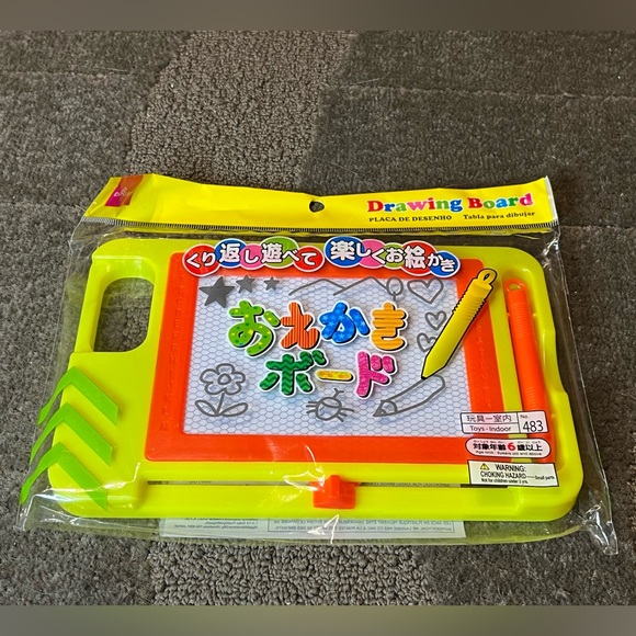 Daiso | Toys | Bright Neon Yellow Magnetic Drawing Board W Pen Sketch ...